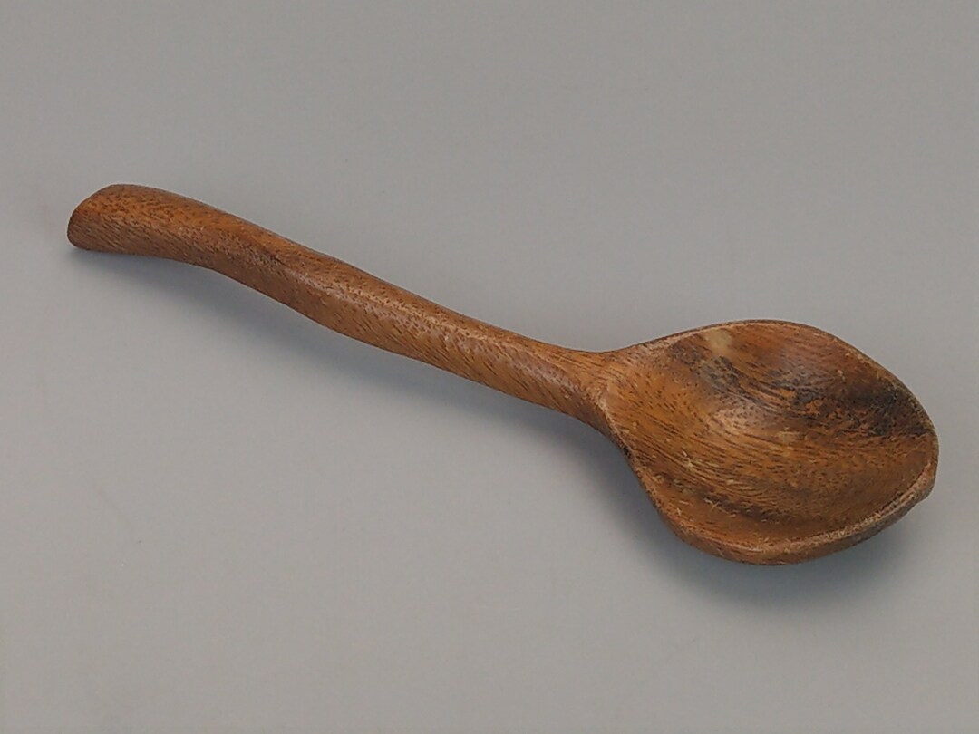 Vintage Wood Spoon Carved Wavy Handle - Etsy