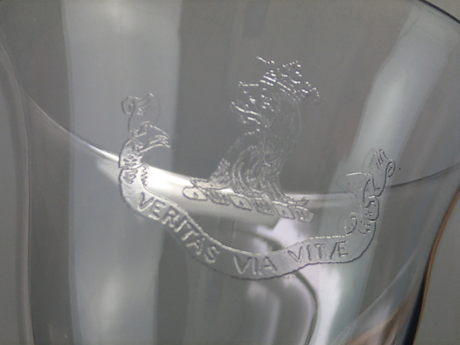 Antique Wine Glasses With Etched Scottish Clan Crest Veritas via Vitae ...