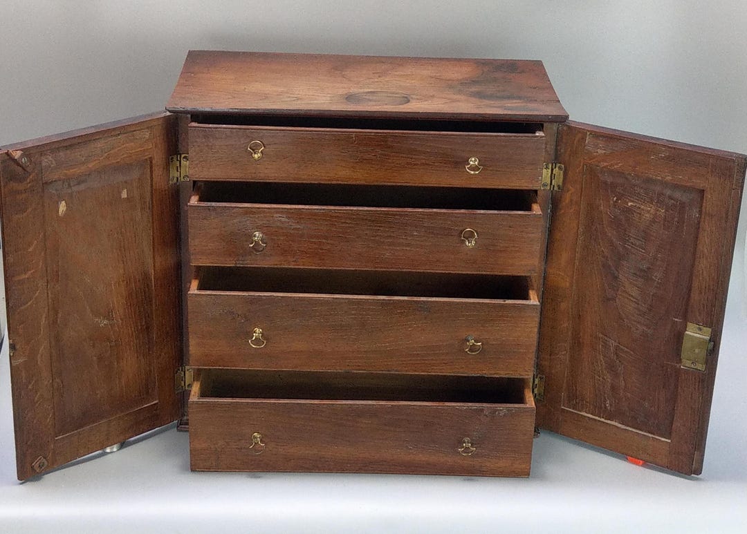 Antique Extra Large Table Top Collectors Cabinet With 4 Drawers - Etsy