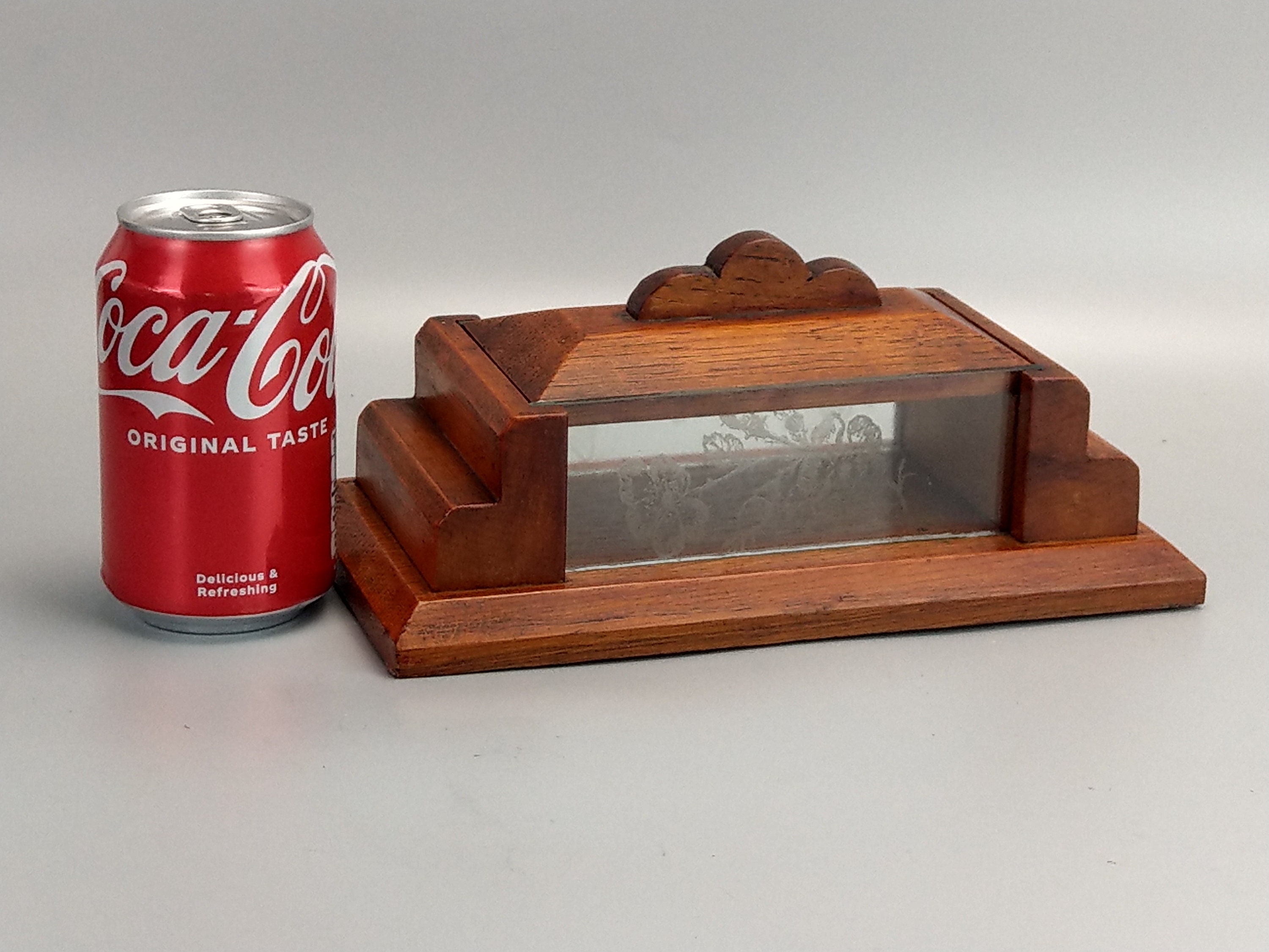 Art Deco Wood Box With Glass Panels - Etsy