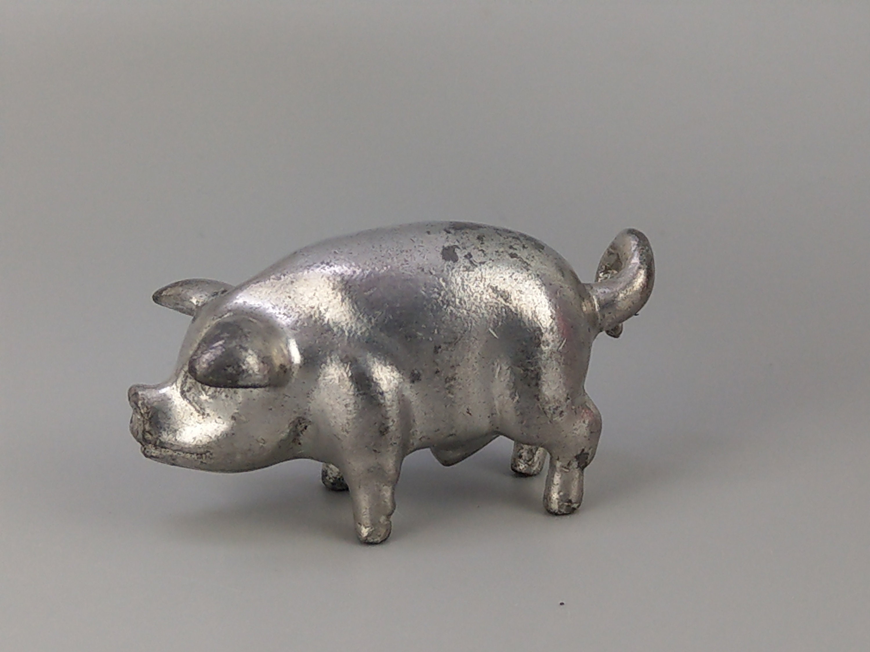 Cute Tiny Silver Pig Pewter Figurine - Etsy