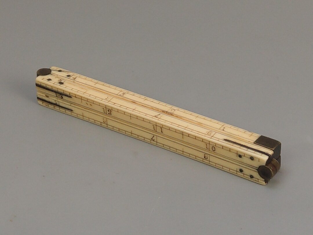 Antique Folding Ruler Bovine Bone and Brass 18 Inch - Etsy