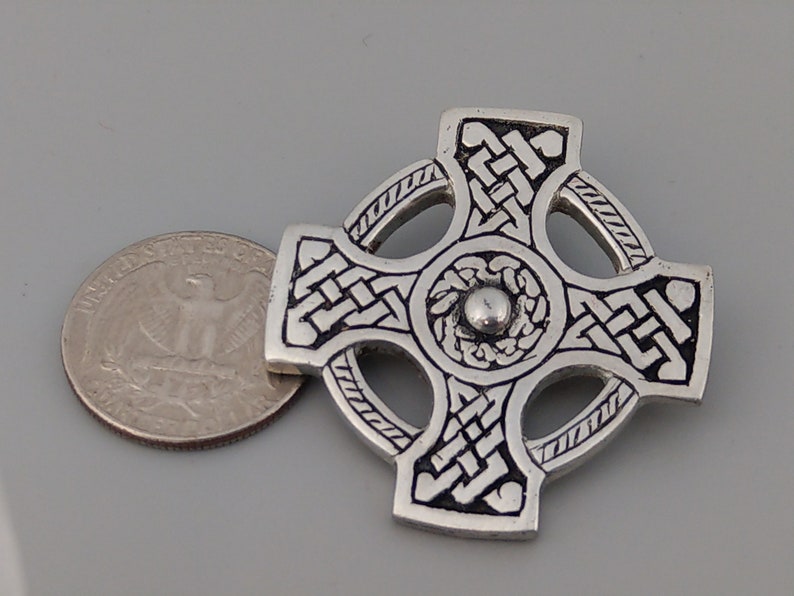 Cornish Celtic Knotwork Pewter Cross Brooch by St Justin - Etsy