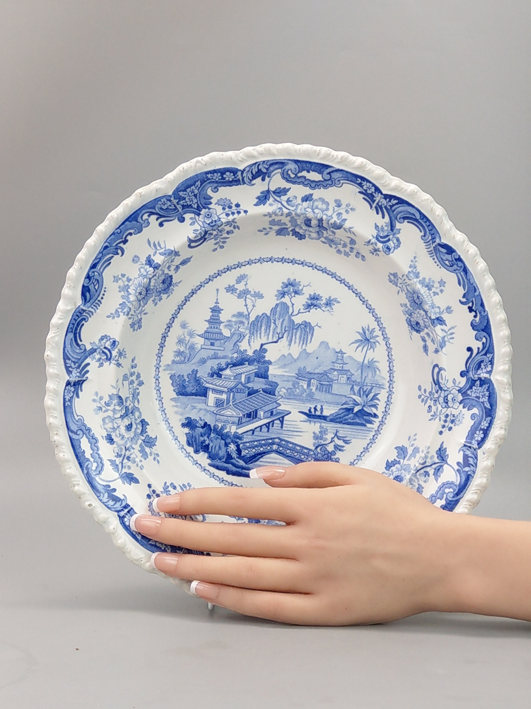 Blue and White Soup Plate Minton Chinese Marine Opaque China C1830 - Etsy