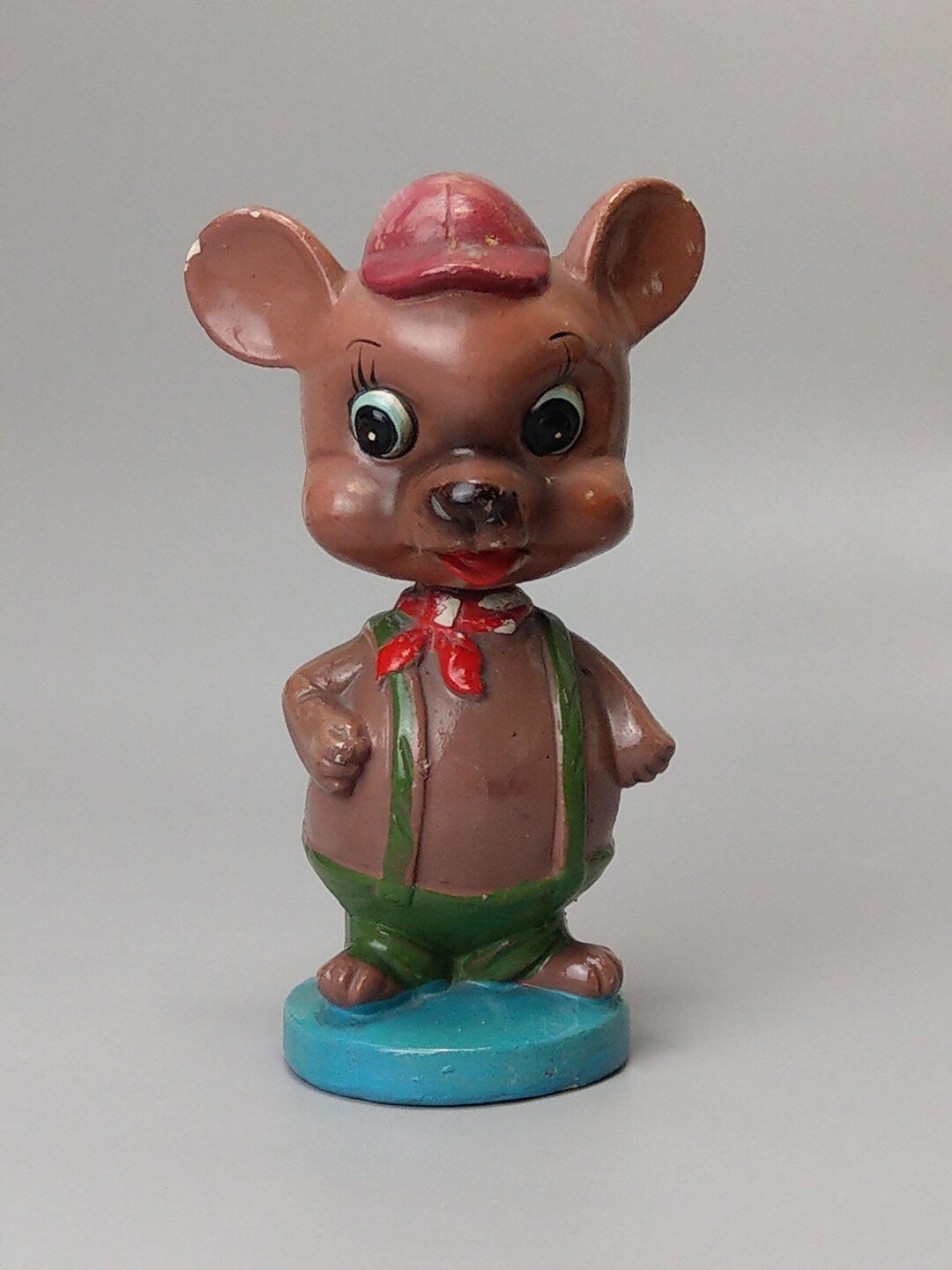 Mouse in Cup Hat Bobblehead Figurine Paper Mache Japan C1940 - Etsy