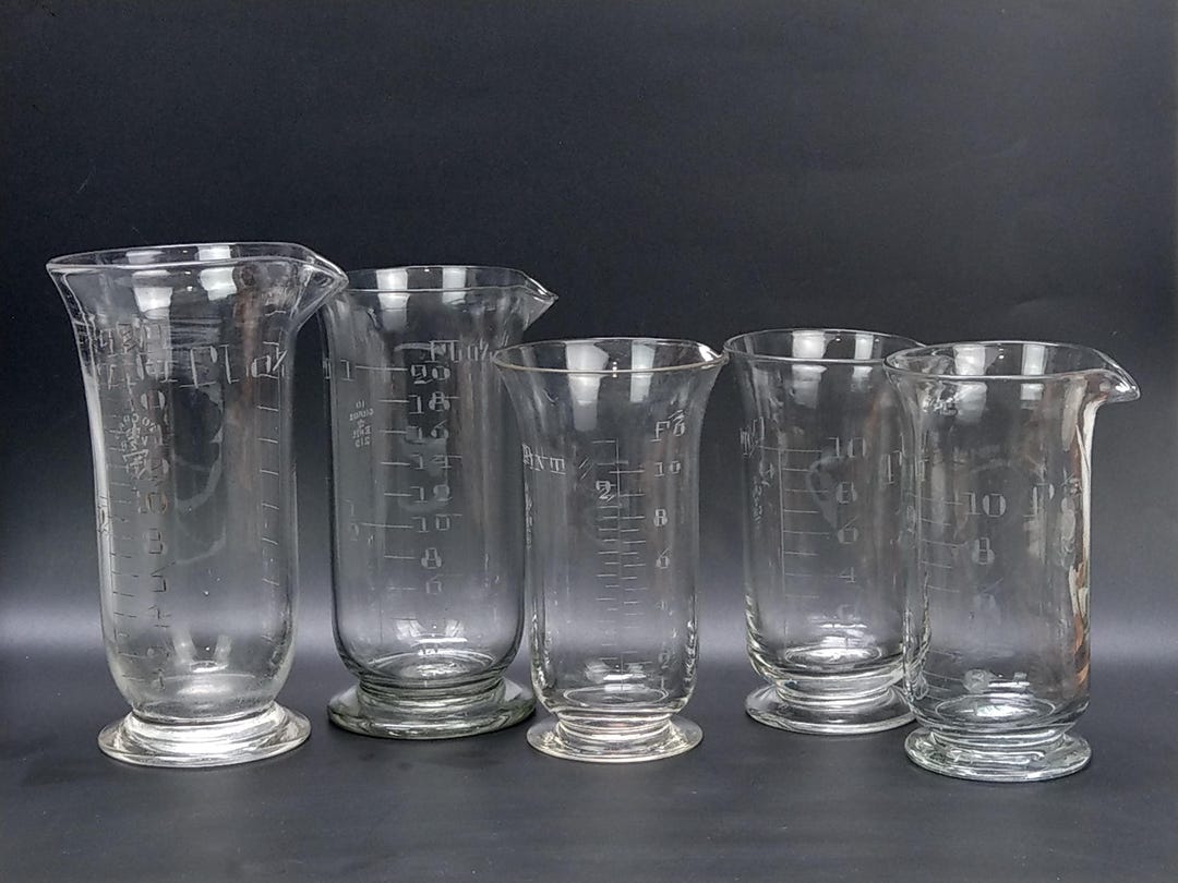 Antique Chemist Graduated Conical Glass Measures Set of 5 - Etsy