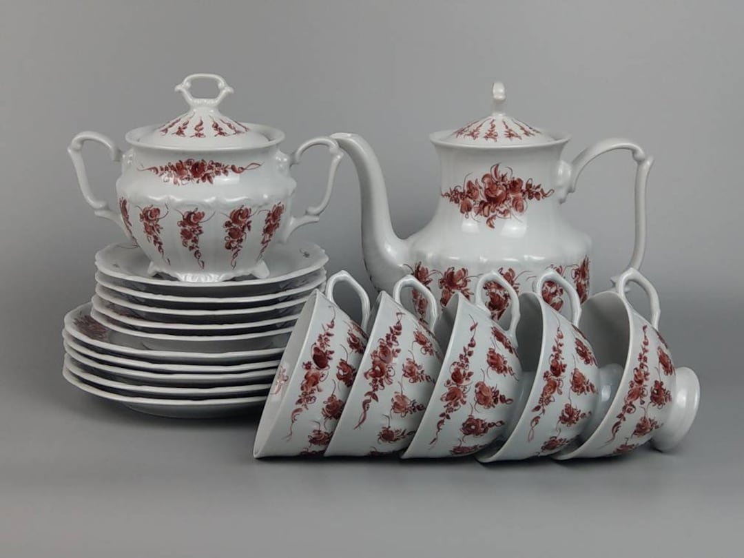 Polish Porcelain Tea Set Walbrzych Hand Painted by K Struzik - Etsy