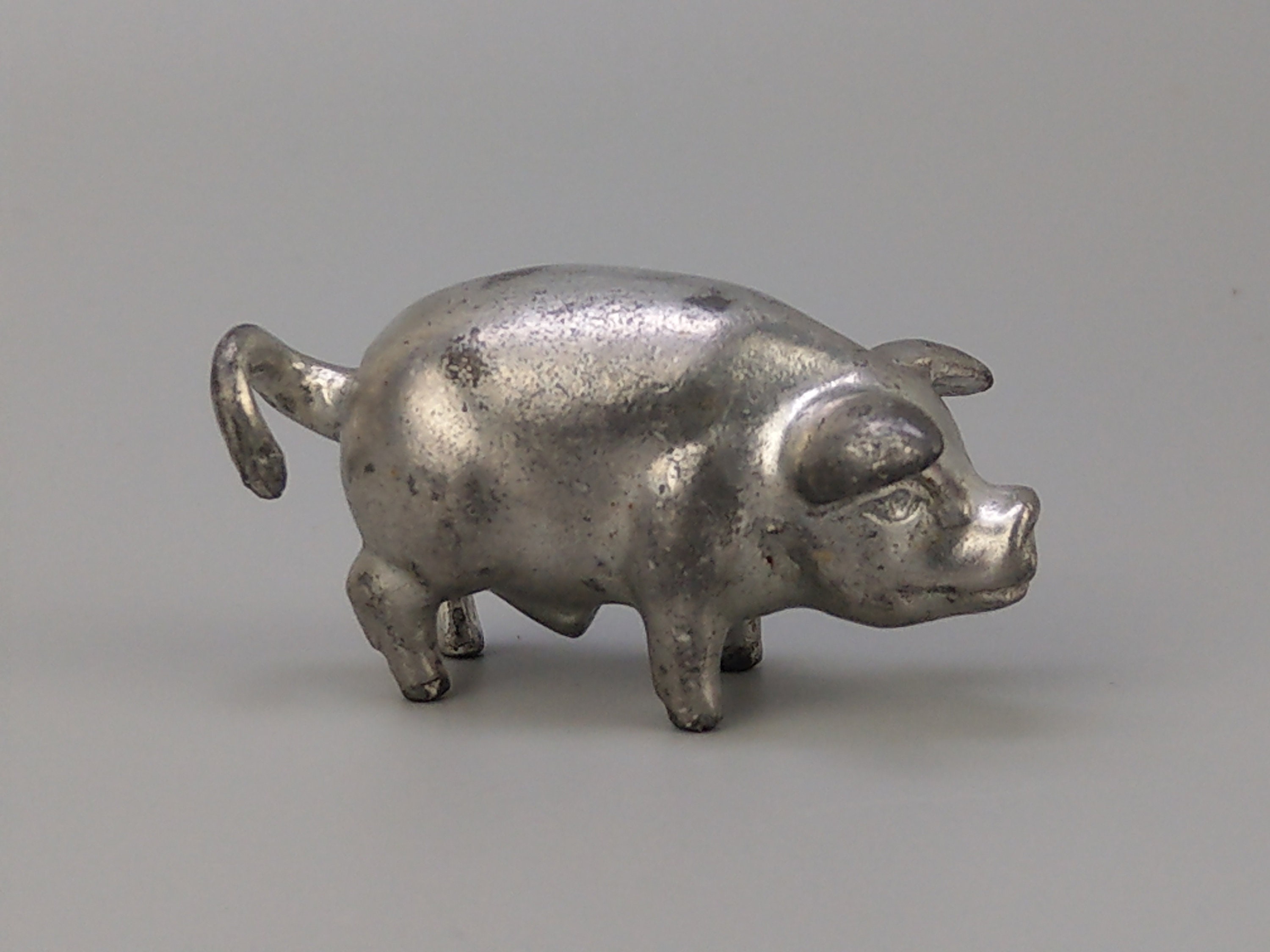 Cute Tiny Silver Pig Pewter Figurine - Etsy