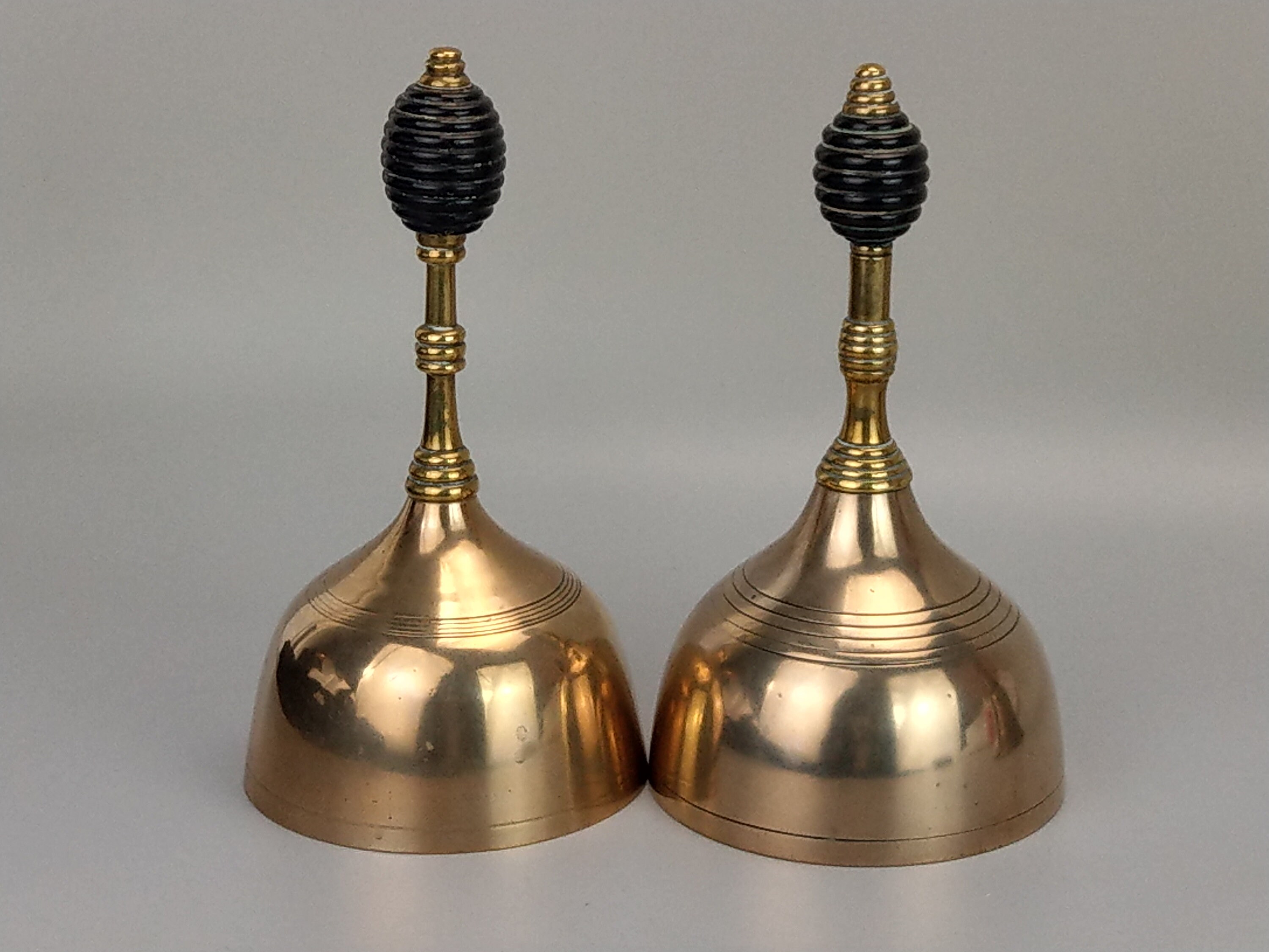 Antique Hand Brass Bell Beehive Shape With Ebonised Turned - Etsy