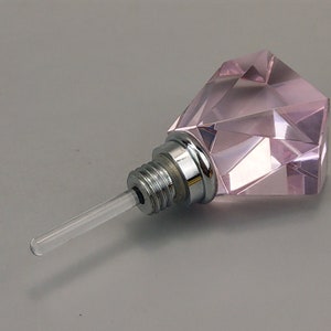 Diamond Shaped Pink Facet Cut Crystal Glass Perfume Bottle Art Glass - Etsy