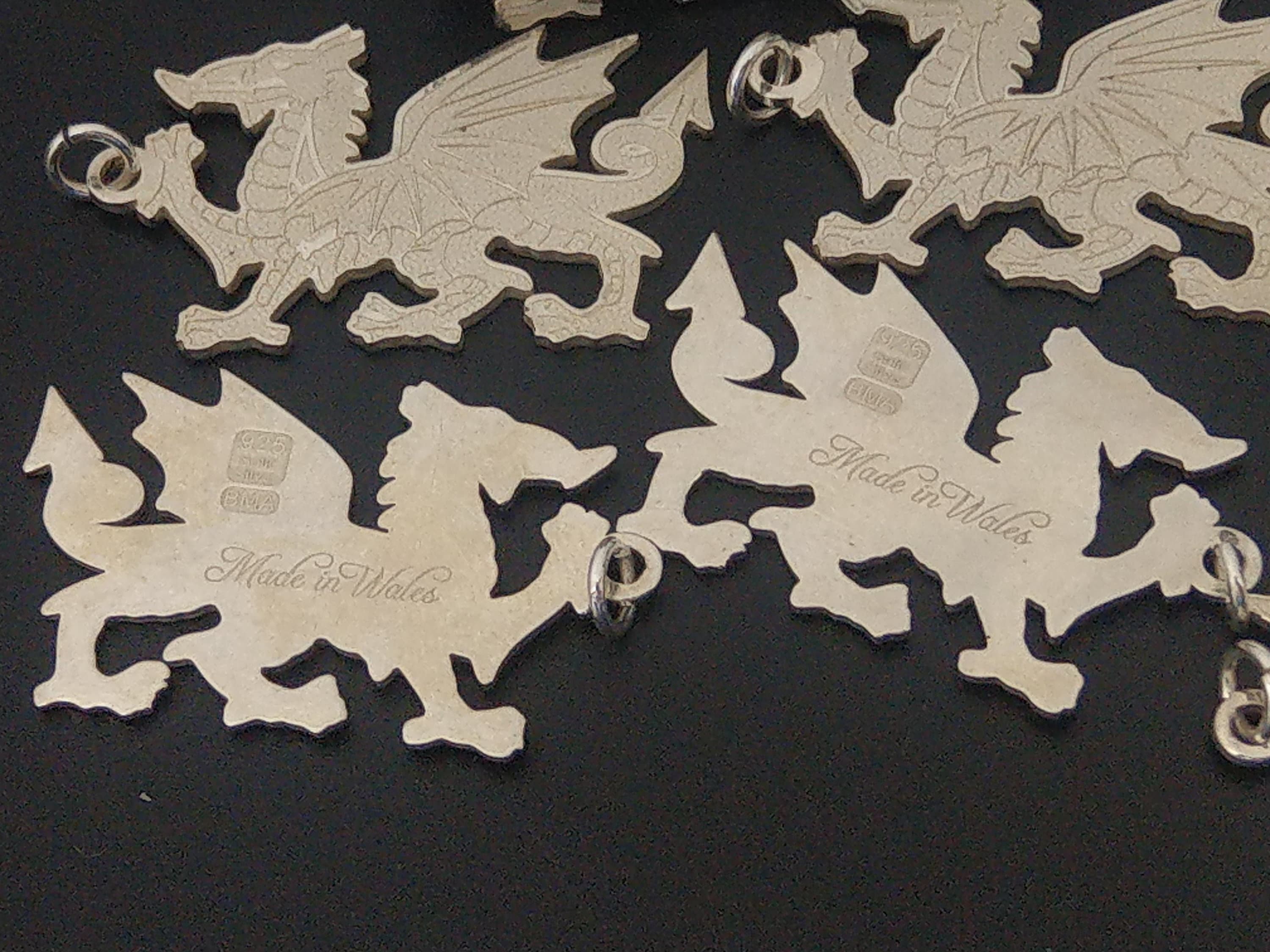 Enamel Sterling Silver Welsh Dragon Pendant | Etsy