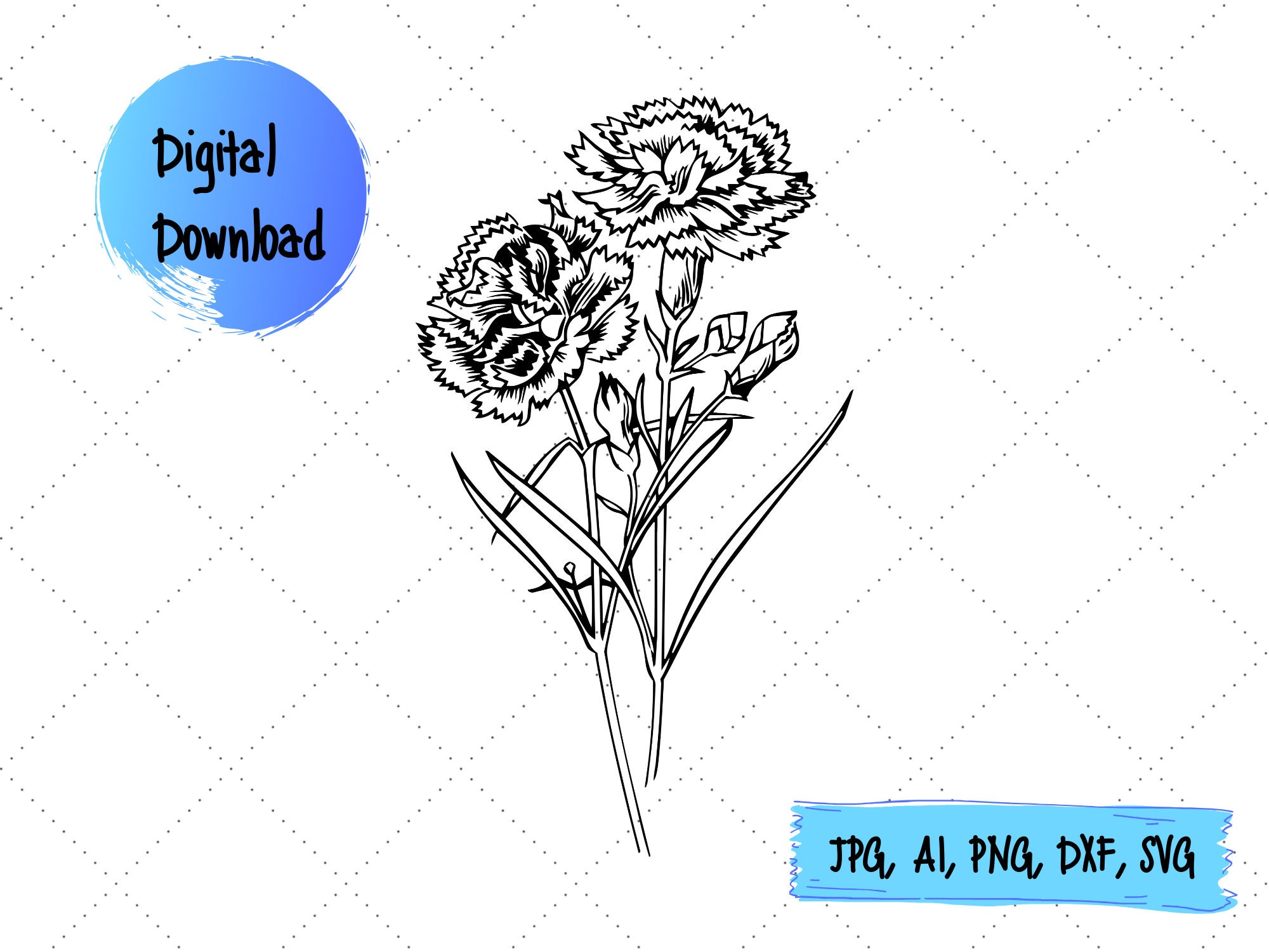 Carnation Svg Flower Svg Svg Files for Cricut Silhouette | Etsy Carnation Svg Flower Svg Svg Files for Cricut Silhouette | Etsy