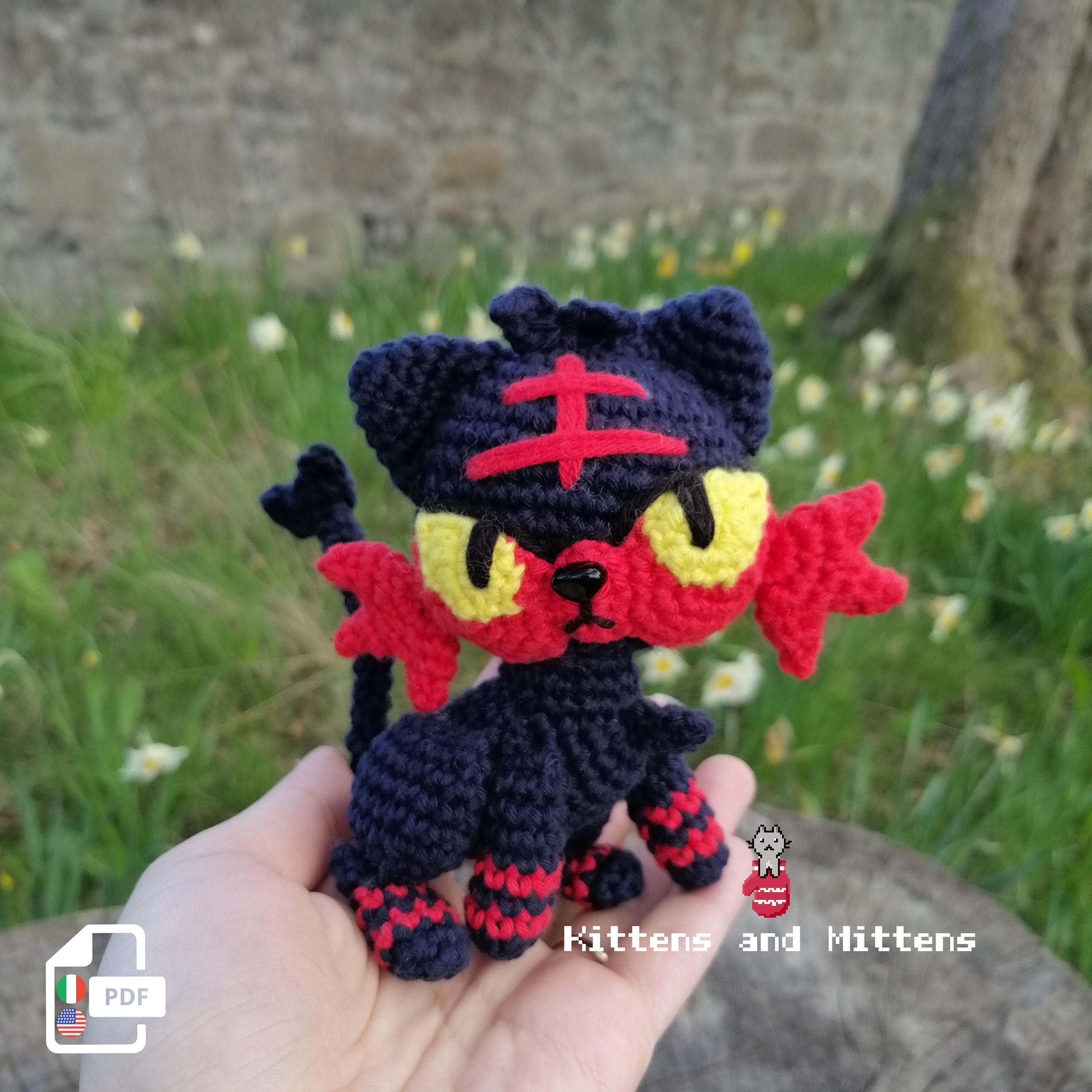 Crochet Litten Inspired Chibi Pokemon Starter Toys Stuffed Animals ...