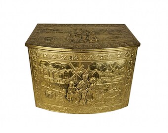 Fireplace Coal Scuttle, Coal Storage Box, Antique Brass Coal Box - Etsy