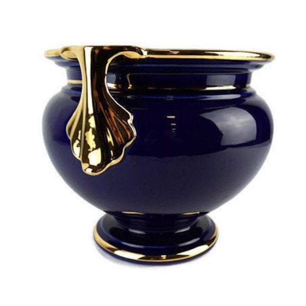 Large Cobalt Blue Planter - Etsy