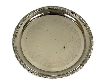 Vintage Italy Inox Tray, Signed Painted Plants Inox Tray, Serving Inox ...