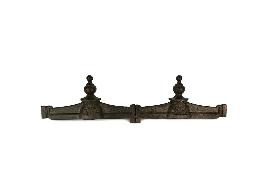 Antique Fireplace Andirons Ornaments, Iron Fireplace Andirons, 19th ...