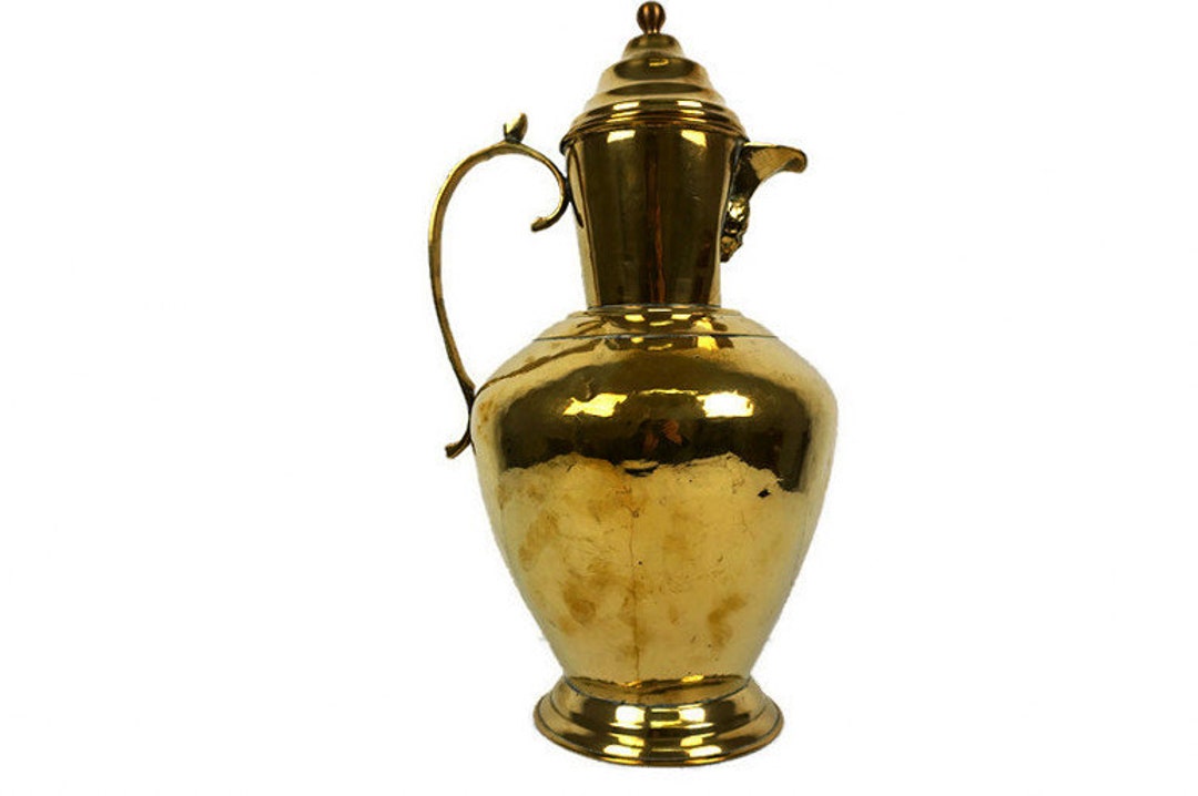 Vintage Brass Pitcher, Antique Brass Jug, Large Brass Jug - Etsy