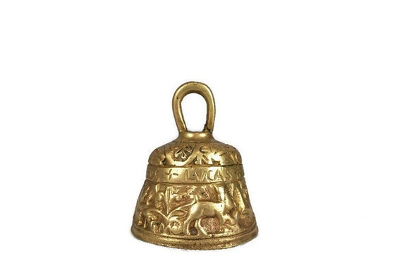 Vintage Brass Bell Engraved Brass Bell - Etsy