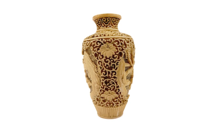 Antique Large Resin Vase, Vintage Resin Chinese Vase - Etsy