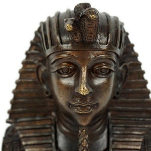 Egypt King Tutankhamun Bronze Statue With Marble Base, Antique Tut ...