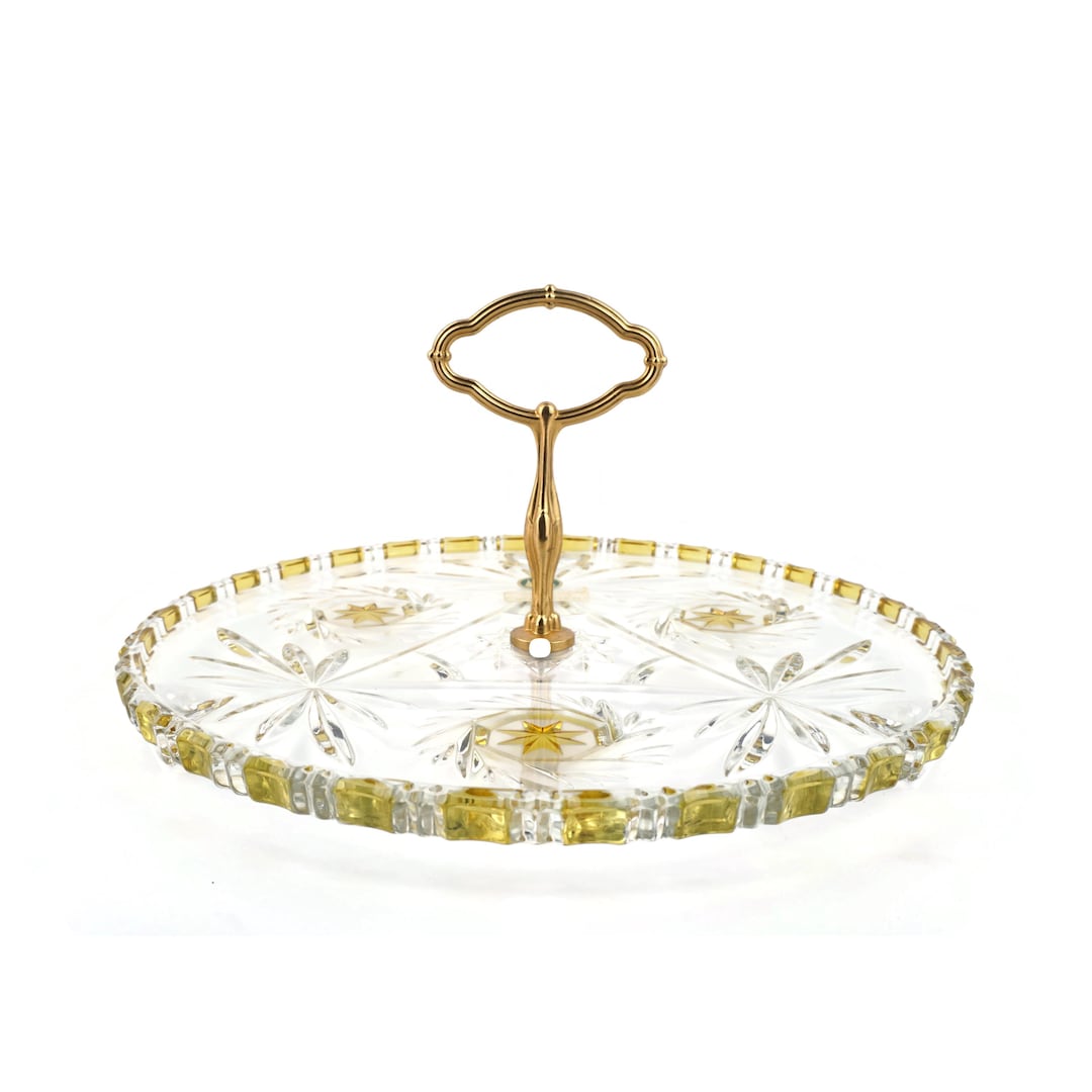 Crystal Serving Tray, Crystal Sweets Tray With Handle, Walther West ...