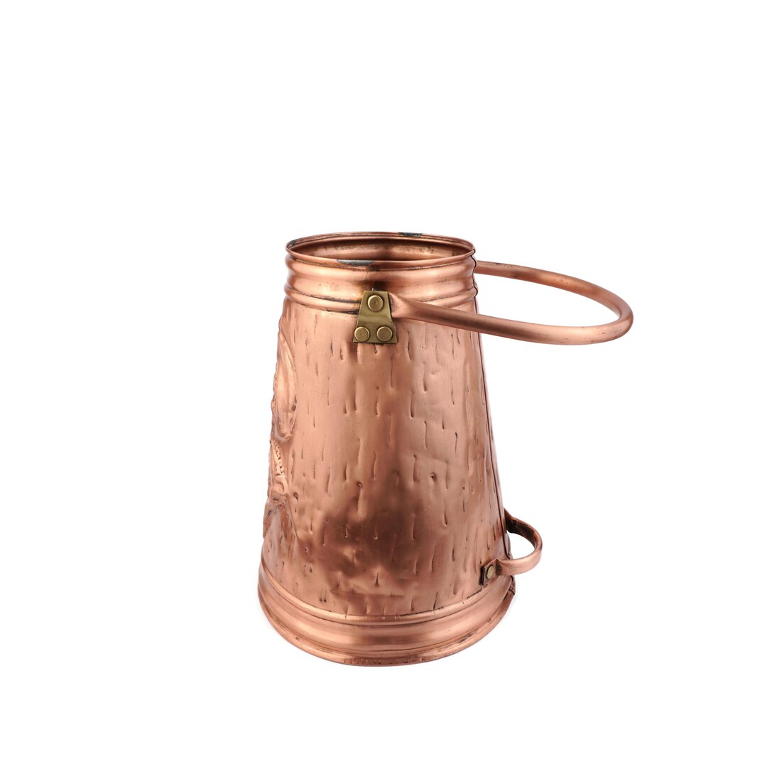 Antique Coal Pot, Copper Coal Scuttle , Coal Storage Bucket, Fireplace ...
