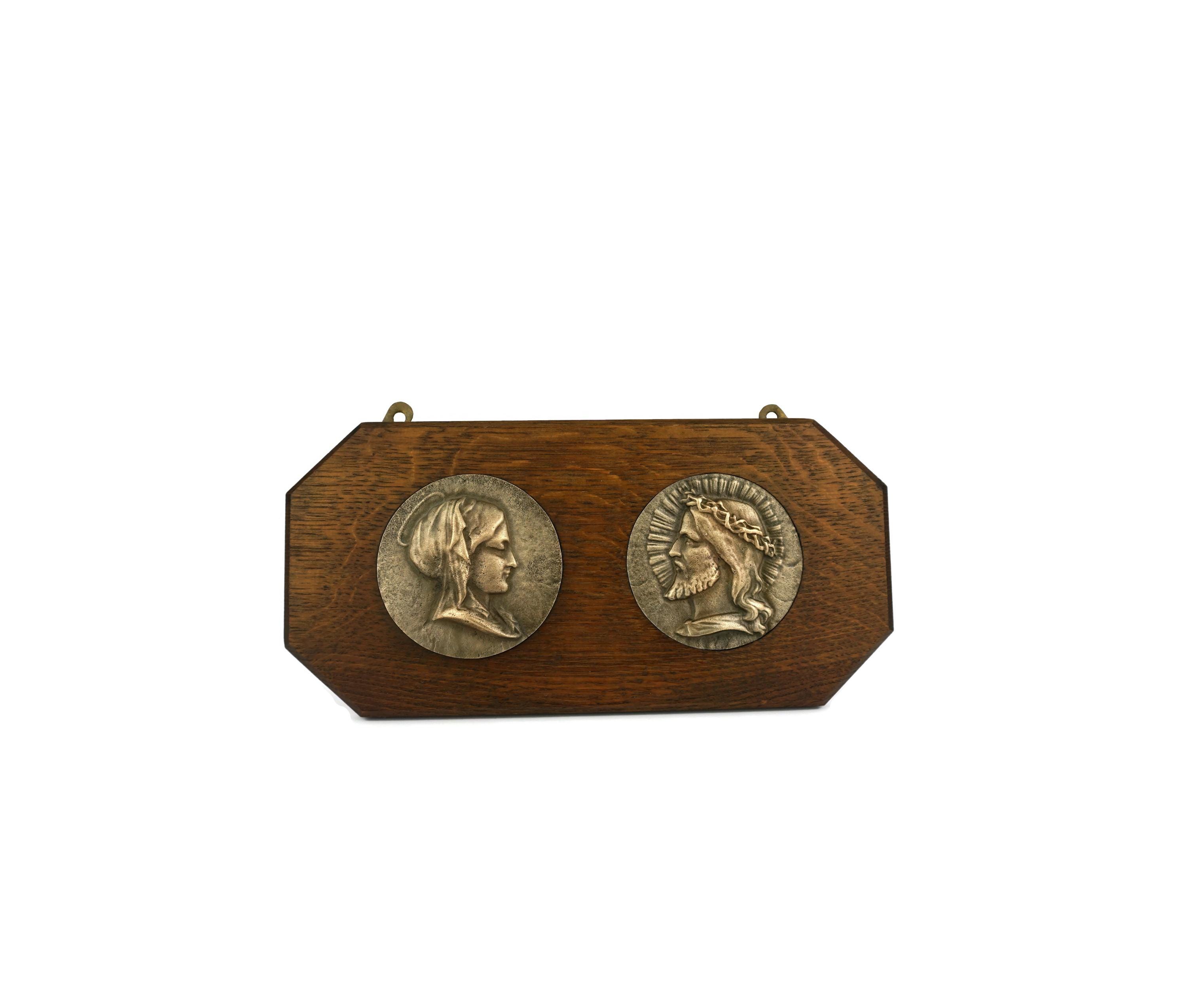 Jesus and Virgin Mary Wall Mounted Portrait, Jesus and Mary Religious ...