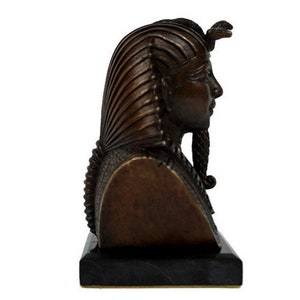 Egypt King Tutankhamun Bronze Statue With Marble Base, Antique Tut ...