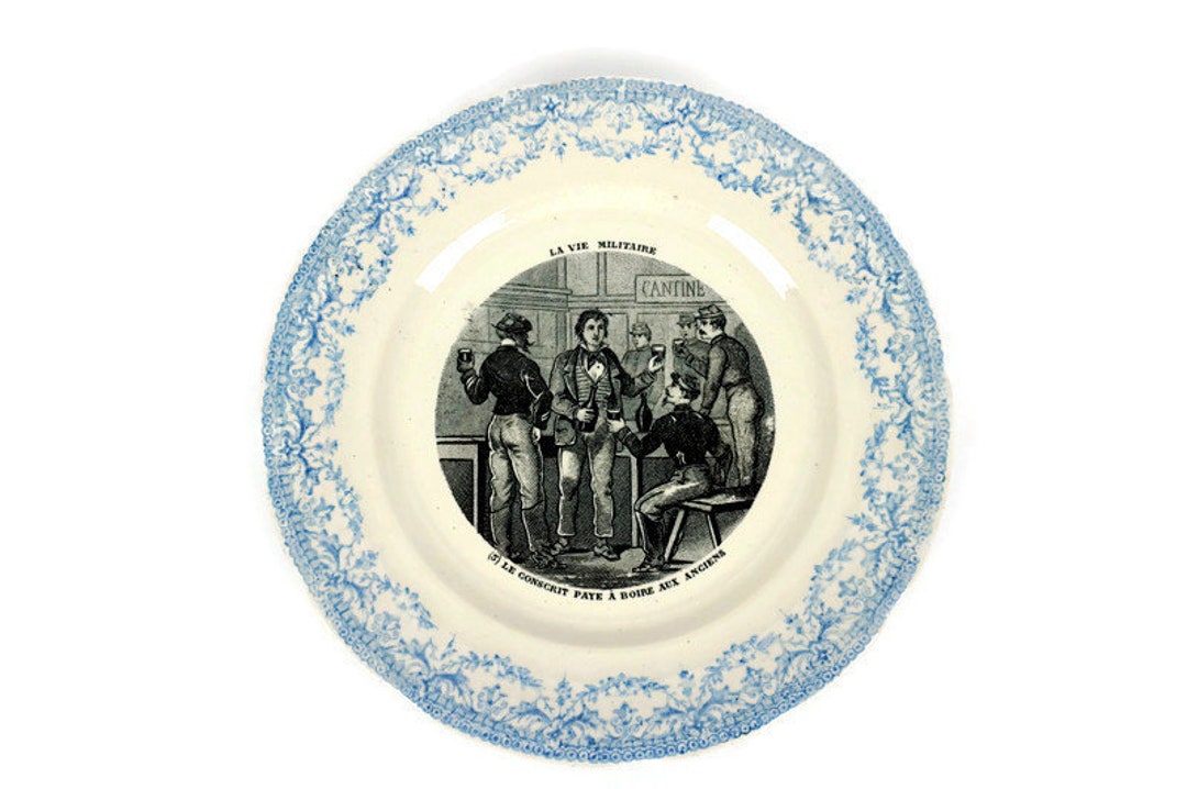 Vintage French Ceramic Wall Hanging Plate, Collectible Wall Hanging ...