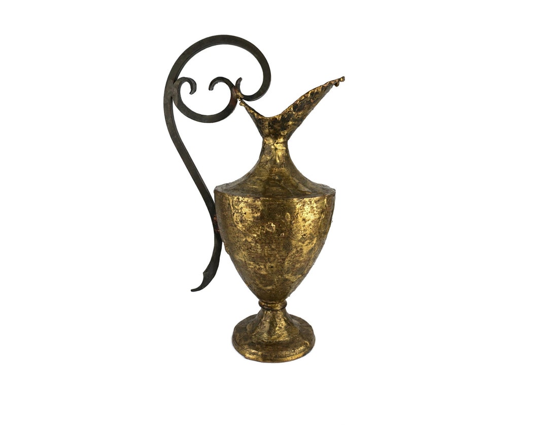 Antique Bronze Pitcher Vase, Vintage Bronze Pitcher, BRE MAX Designer ...