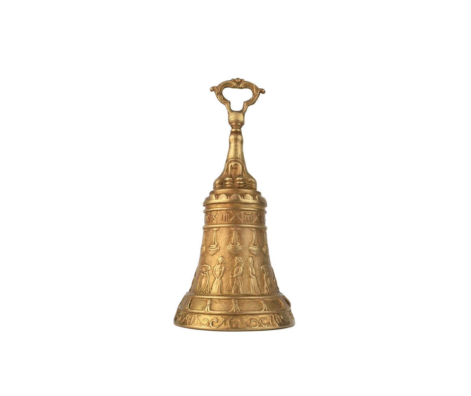 Antique Brass Bell, Engraved Brass Bell, Table Bell - Etsy