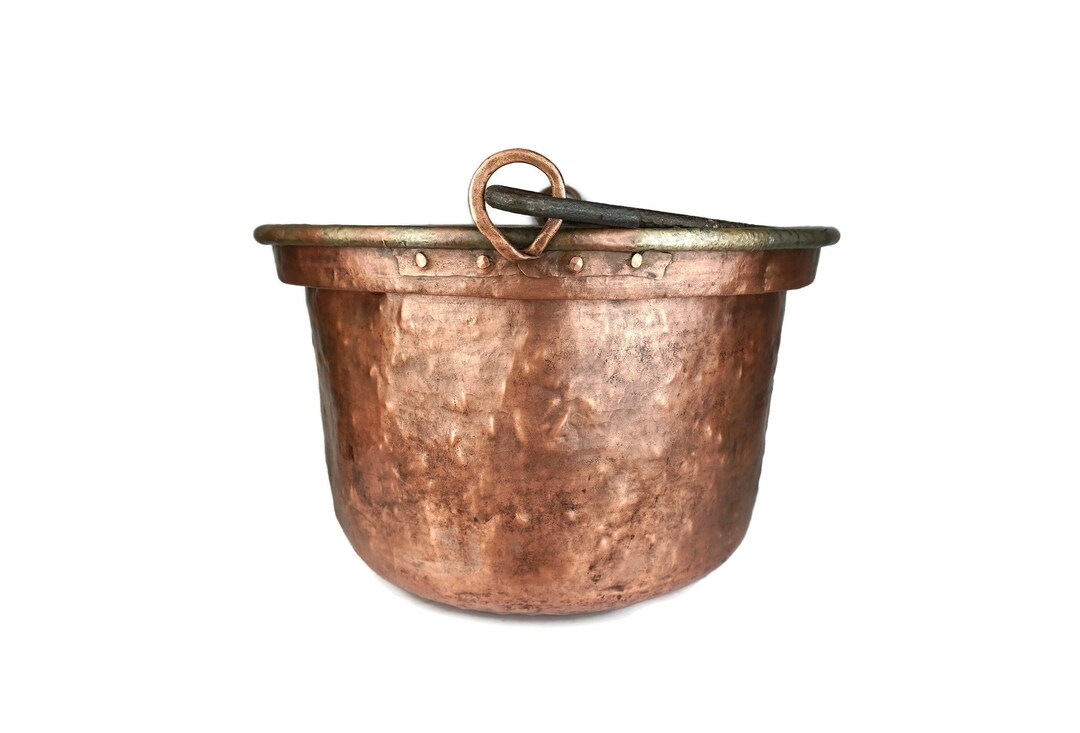 Antique Firewood Storage Pot, 19th Century Firewood Cauldron Fireplace ...