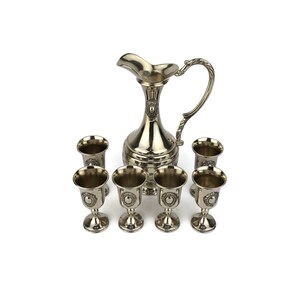 Antique Brandy Cups Set, Vintage Cups With Pitcher Set, Liqueur Cups ...