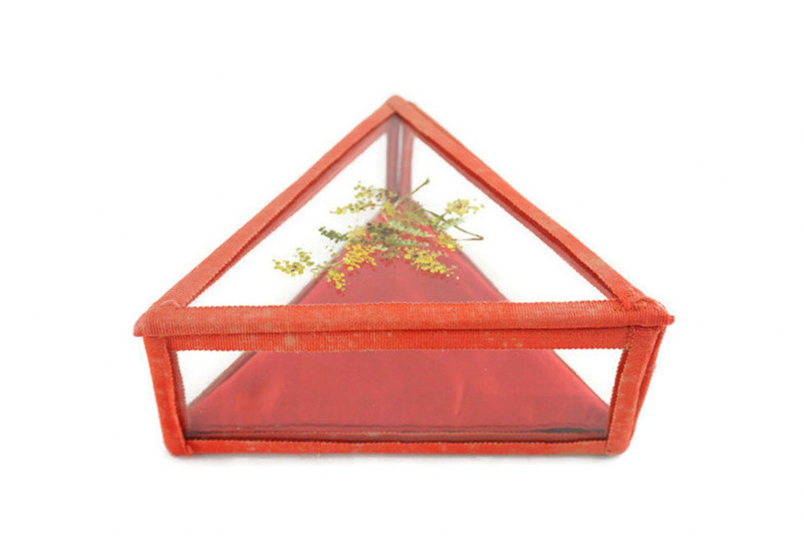 Vintage Glass Jewelry Box, Glass Ring Box, Triangular Trinket Box - Etsy