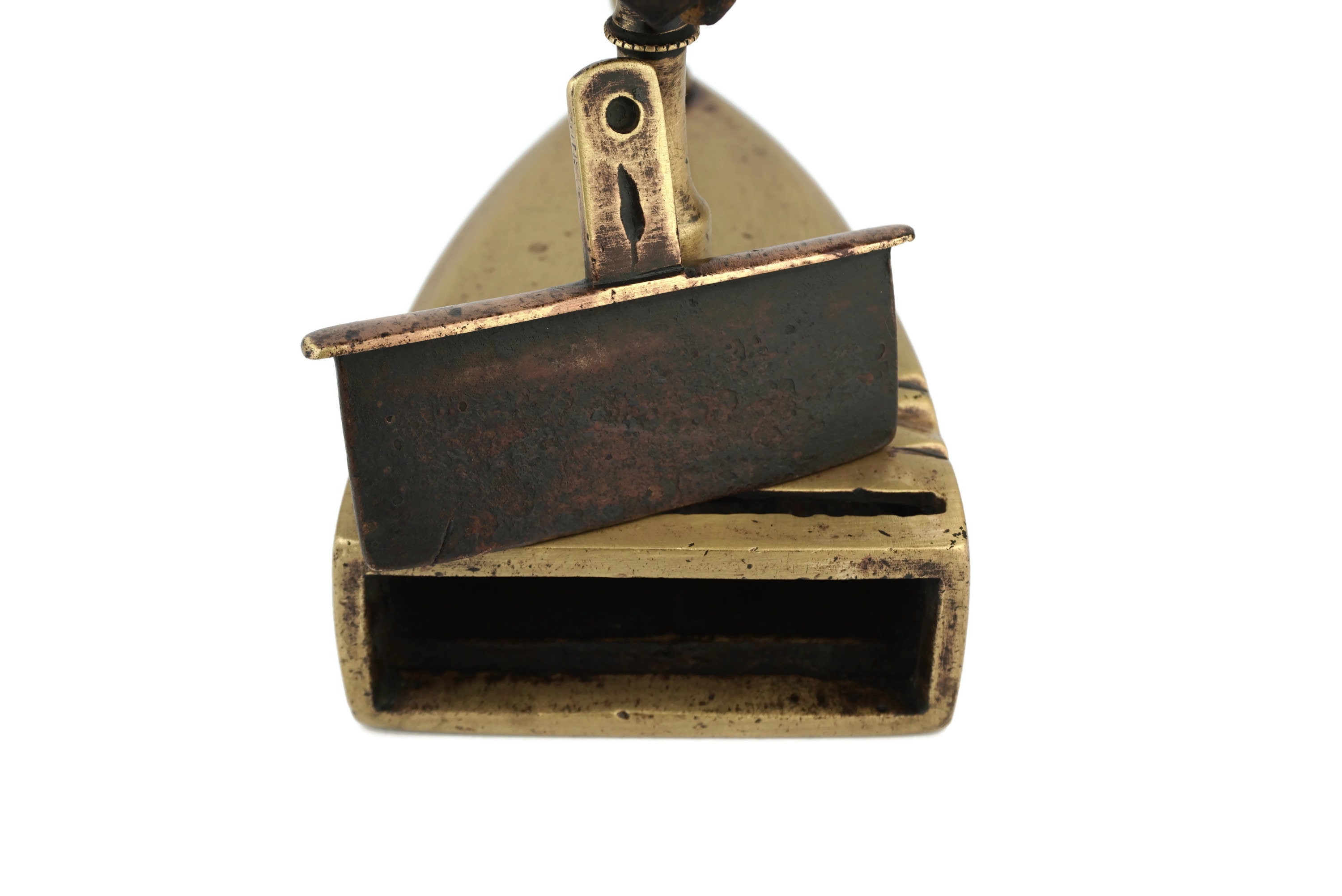 Antique Brass Iron With Wooden Handle 19th Century Flat Iron - Etsy