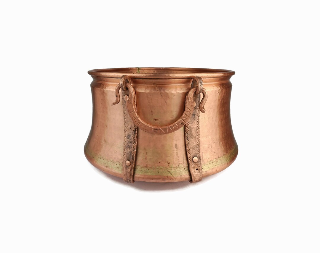 Antique Firewood Storage Pot, 19th Century Firewood Cauldron Fireplace ...