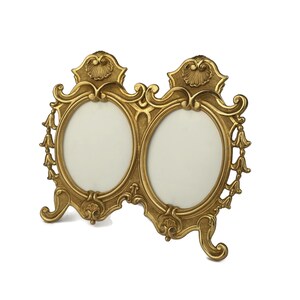 Vintage Brass Photo Frame With Stand, Brass Photo Frame, Double Photo ...