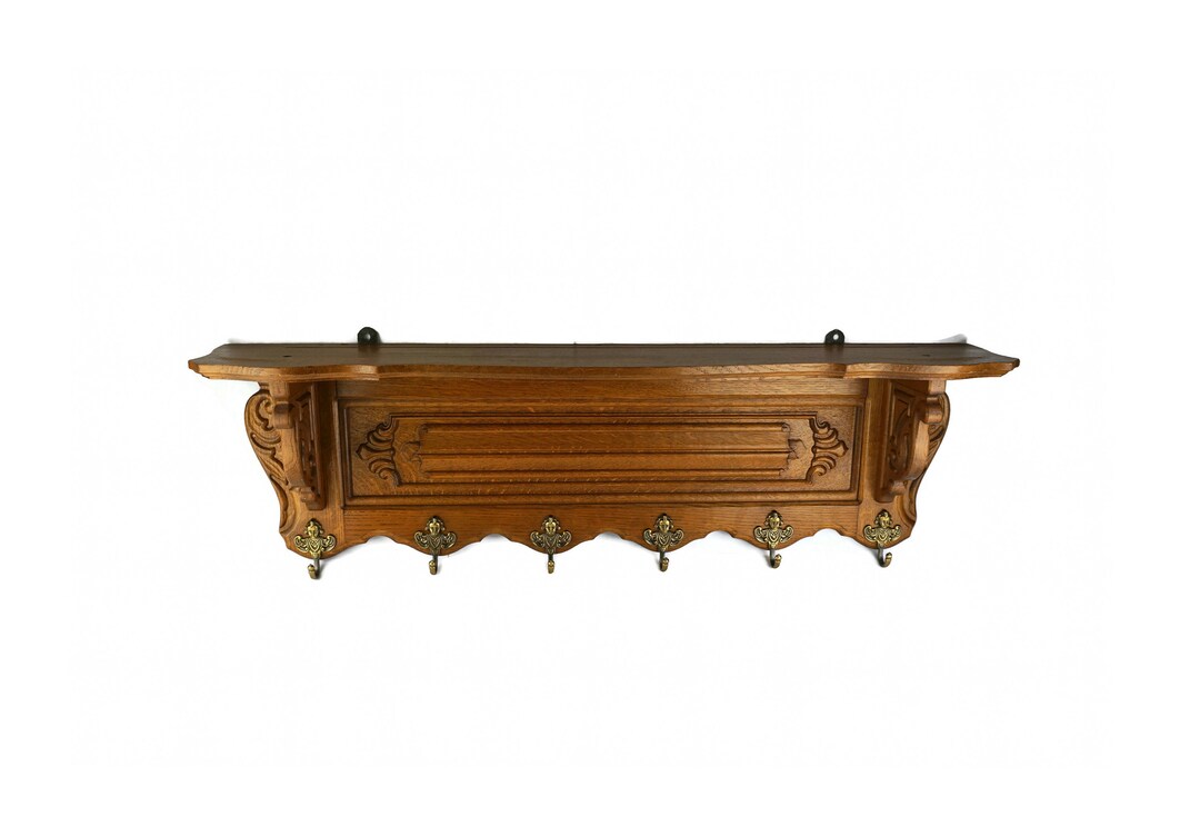 Antique Wall Coat Rack, Vintage Coat Rack, Carved Coat Rack, Wooden ...