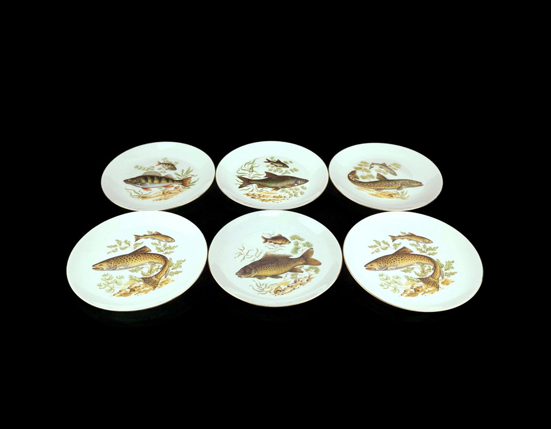 Vintage Fish Serving Set, Fish Serving Plates Set, Bavarian Porcelain ...