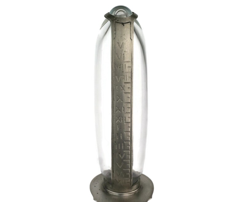 Antique Oil Lamp Clock , 19th Century Pewter Oil Clock Lamp, Italian ...