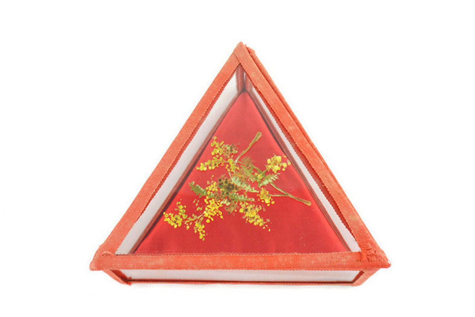 Vintage Glass Jewelry Box, Glass Ring Box, Triangular Trinket Box - Etsy