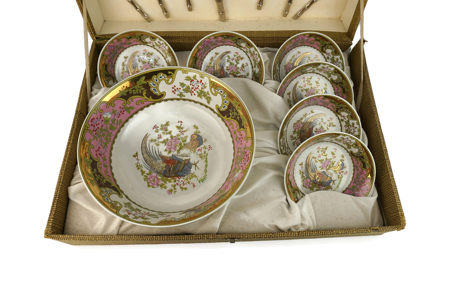 La San Marco Silver Plated Dining Set, Porcelain La San Marco Dining ...