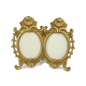 Vintage Brass Photo Frame With Stand, Brass Photo Frame, Double Photo ...