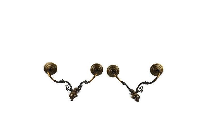 Antique Wall Lamp Set, Vintage Pair Applique Lights, French Sconces - Etsy