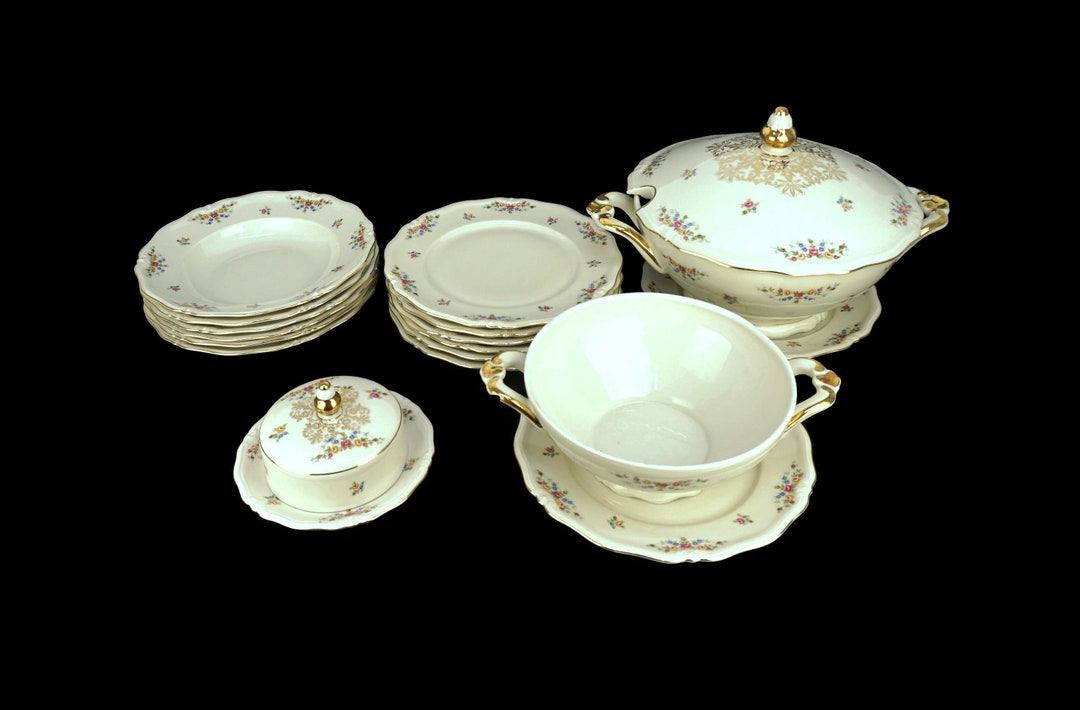 Vintage Porcelain Dining Set Bavarian Porcelain Serving Set - Etsy