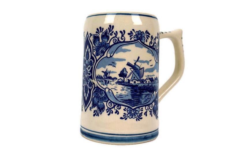 Vintage Delft Blue Ceramic Mug | Etsy