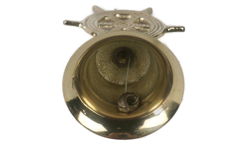Vintage Ship Bell Brass Boat Bell With Ships Rudder Nautical - Etsy