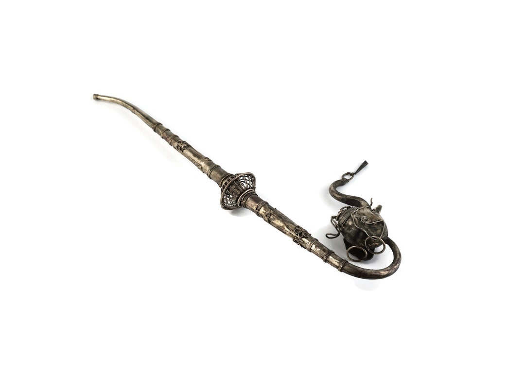 Antique Buddhist Ritual Pipe, Antique Tibetan Ritual Pipe, Buddha Altar ...