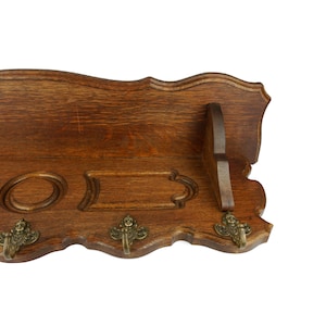Antique Coat Rack, Carved Coat Rack, Wooden Large Coat Rack With Brass ...
